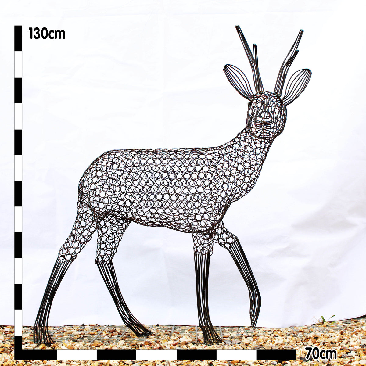 Metal Roe Deer Sculpture by Luigi Frosini - 130cm tall – Top Topiary